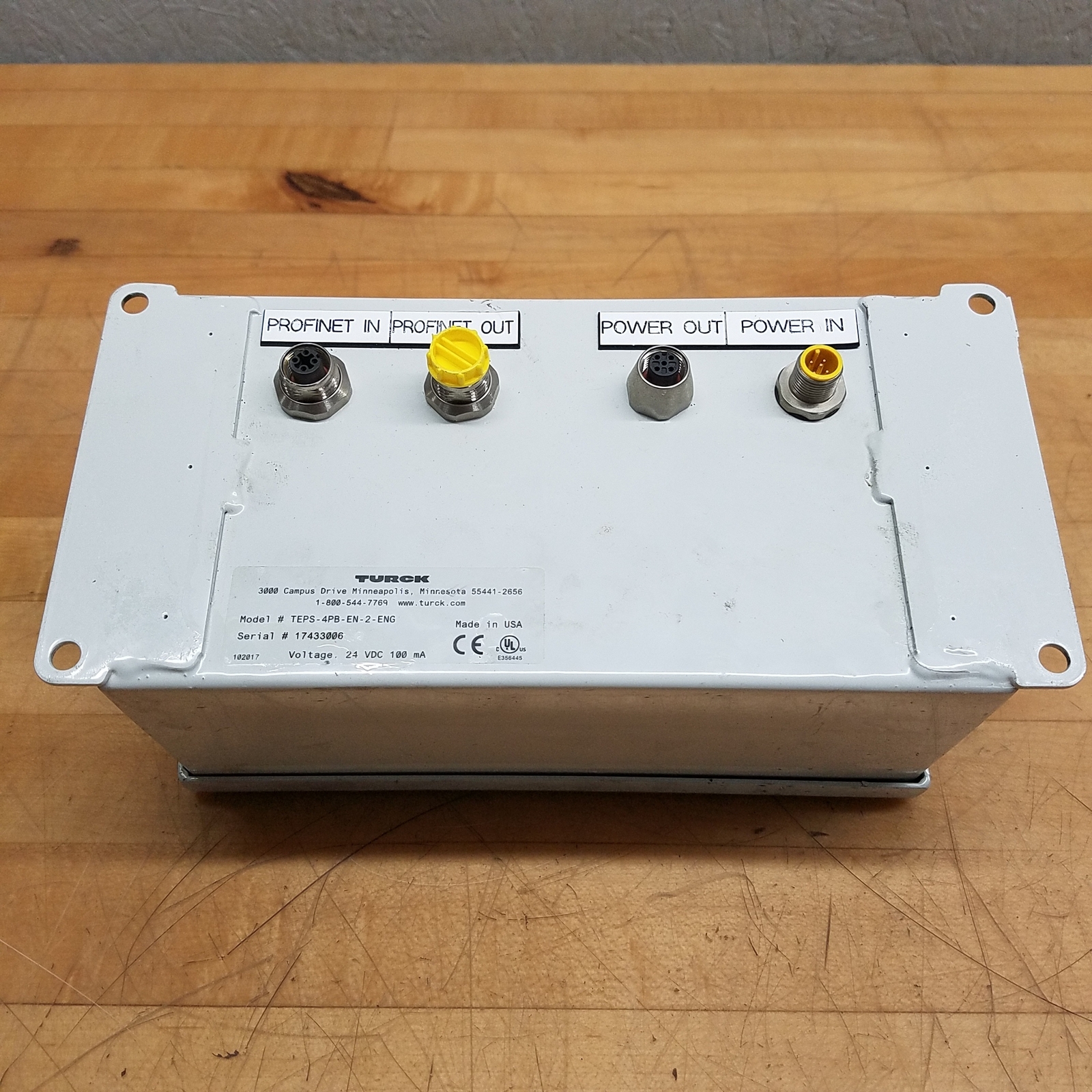 Turck TEPS-4PB-EN-2-ENG Push Button Box 4 Button Front Profinet I/O ...