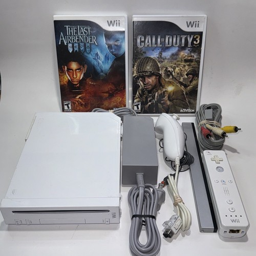 Nintendo Wii Console Gamecube Compatible W/ Controller & 2 Games Tested ...