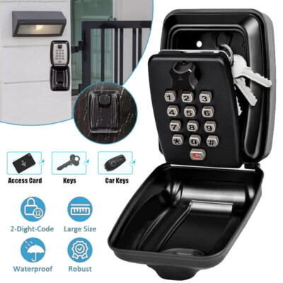4-12 Digit Key Lock Box Safe Wall Mounted Outdoor High Security Code ...