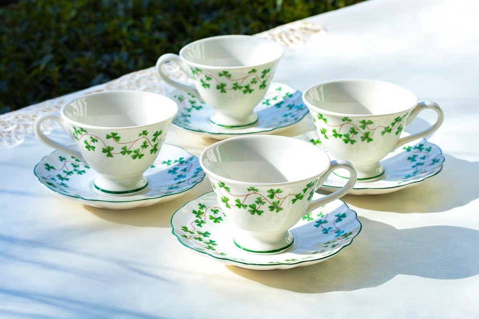 Grace Teaware Shamrock Fine Porcelain Tea Cup and Saucer | eBay