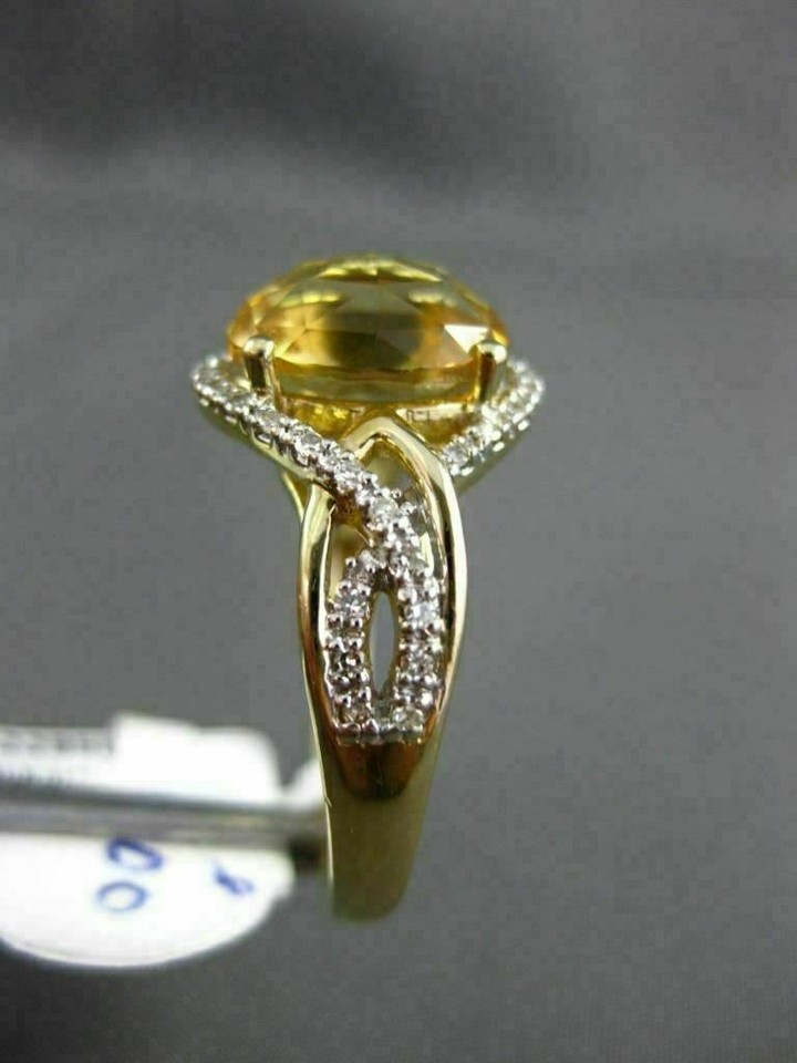 ESTATE 3.09CT DIAMOND & EXTRA FACET YELLOW TOPAZ 14KT YELLOW GOLD ...