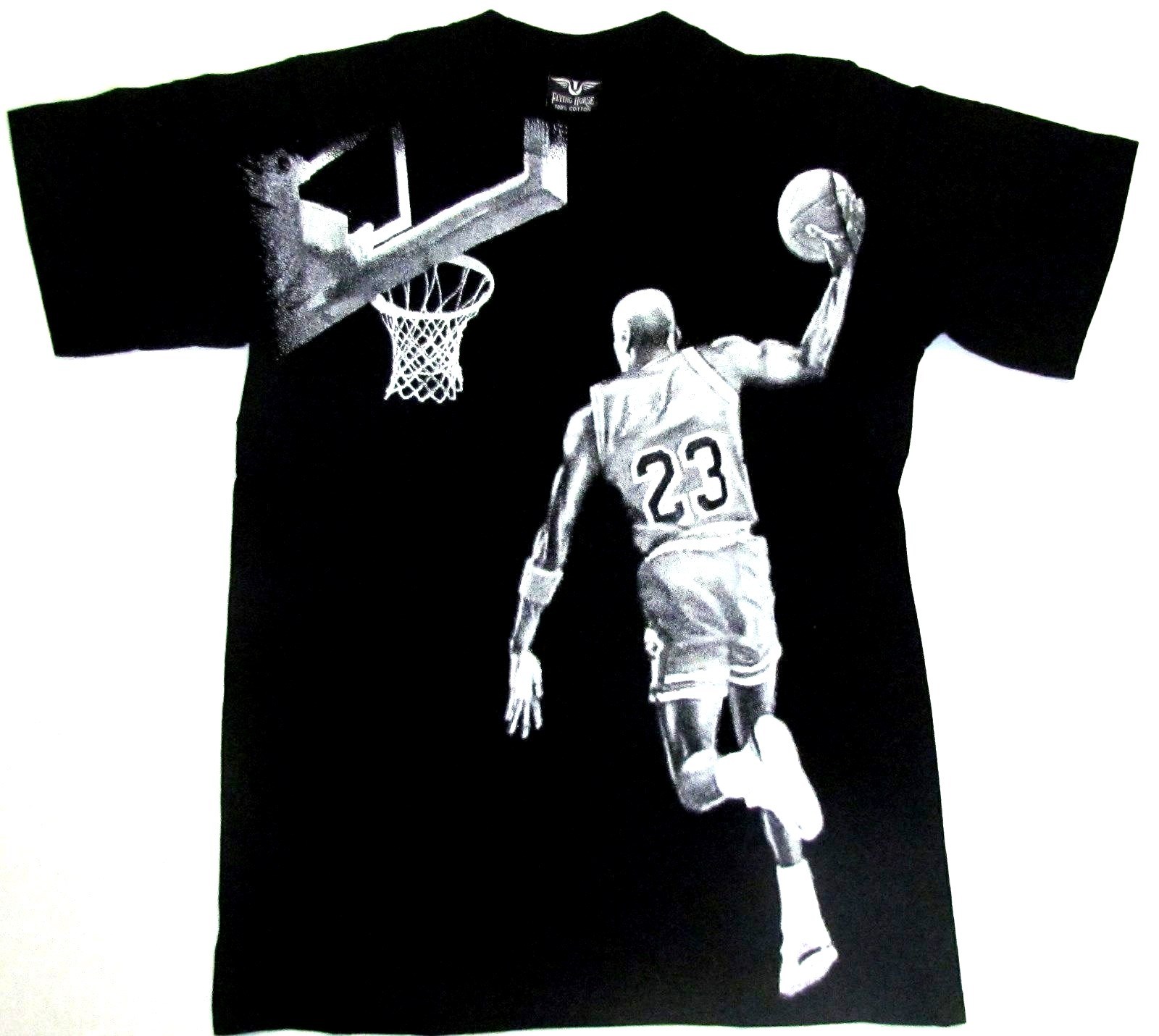 PRINTED SHORT SLEEVE T-SHIRT DUNKING BASKETBALL PLAYER 100% COTTON NEW ...