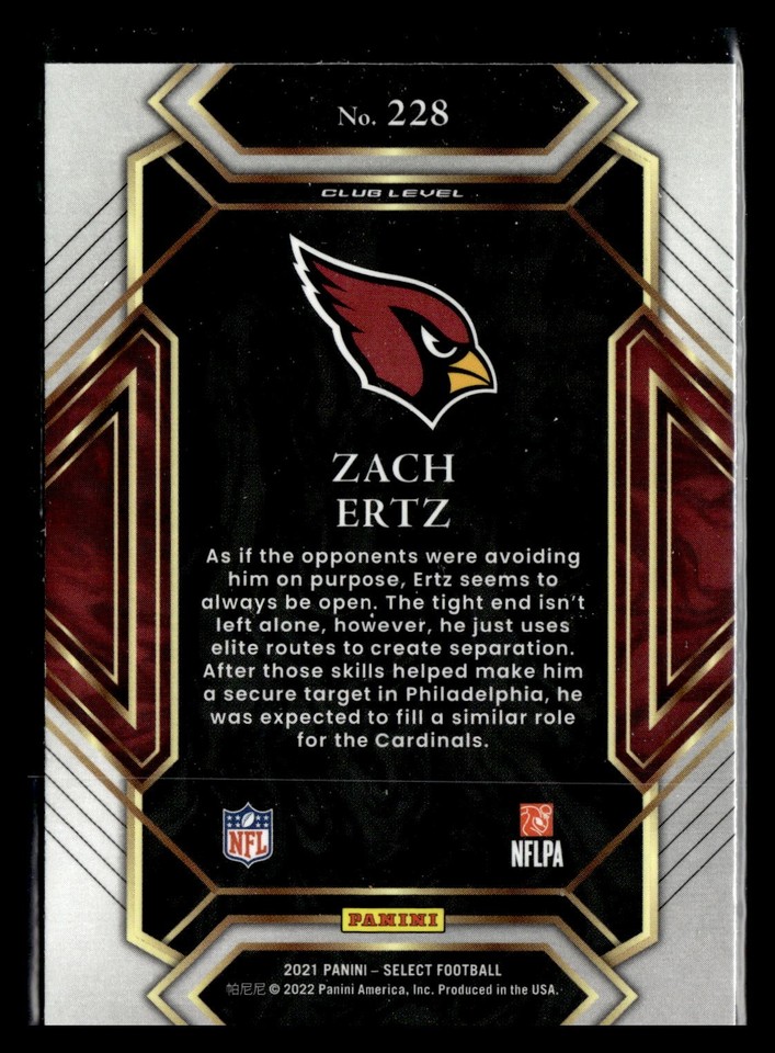 2021 Panini Select #228 Zach Ertz Arizona Cardinals Football Card | eBay