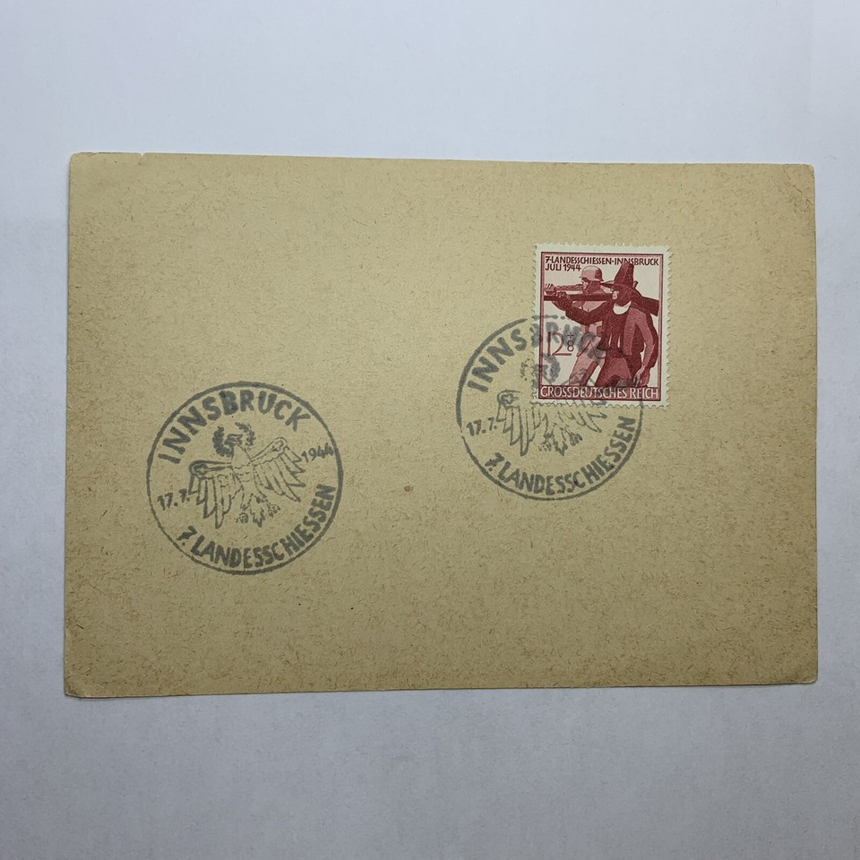 1944 INNSBRUCK LANDESSCHIESSEN POSTCARD GREATER GERMANIC REICH SEMI ...