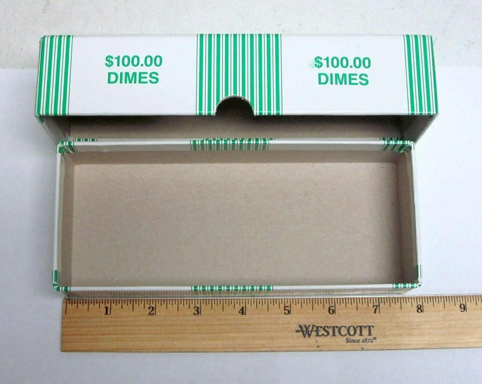 Never Used Bank Teller Coin Roll Storage Boxes - Dimes | eBay