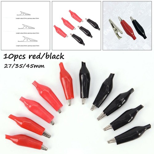 10pcs Alligator Clips for DIY Electronics Nickel Plated 27 45mm Length ...