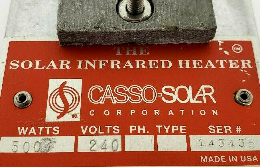 CASSO-SOLAR CERAMIC SOLAR INFRARED HEATER 500W 240V | eBay