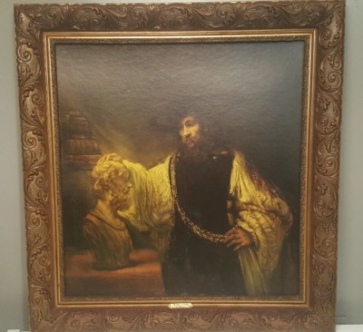 Vintage Framed Rembrandt Print "Aristotle Contemplating The Bust of ...