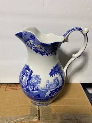 VHTF Spode Blue Italian Pitcher Jug 128 Ounces Made England EUC No ...