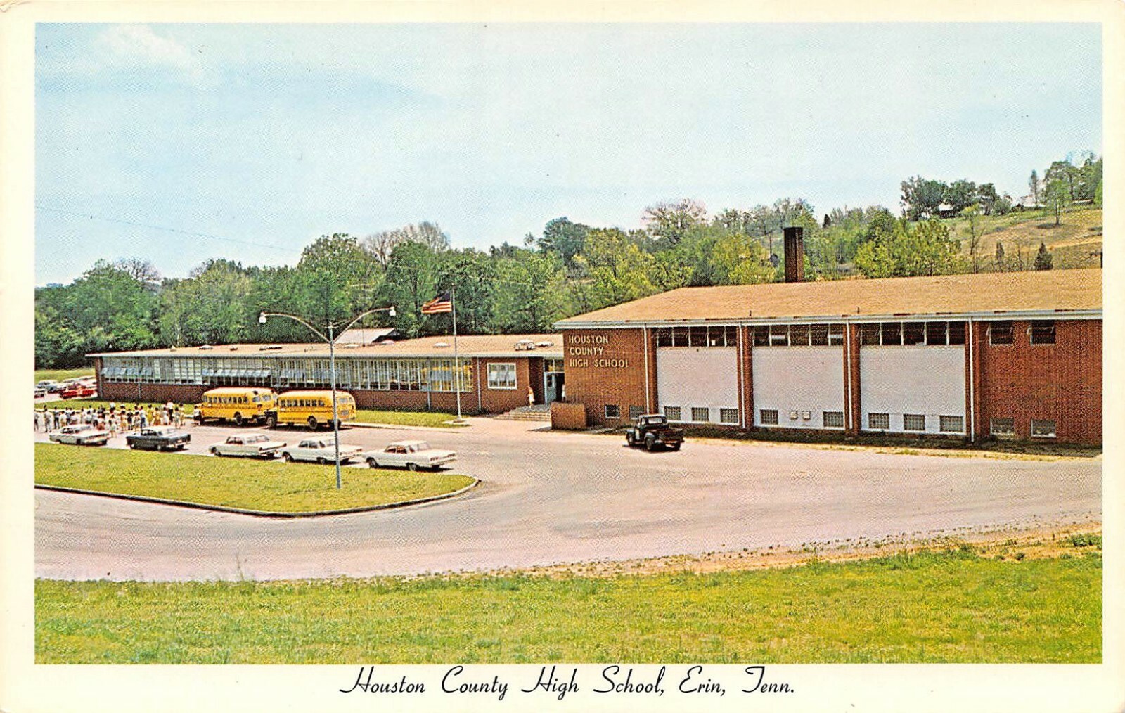 Greeting From Erin Houston County High School Erin,TN Vtg 1960's Chrome ...