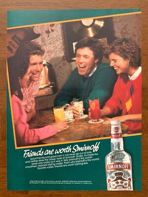 1987 Smirnoff Vodka Vintage Print Ad/Poster Retro 80s Pop Art Bar Decor ...