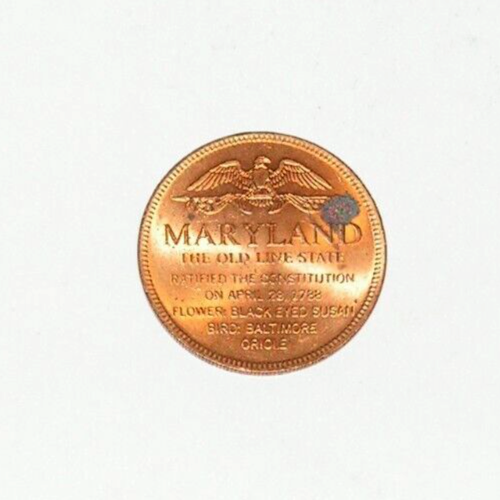 Vintage MARYLAND Token 7th The Old Line State in 1788 Shell Coin ...