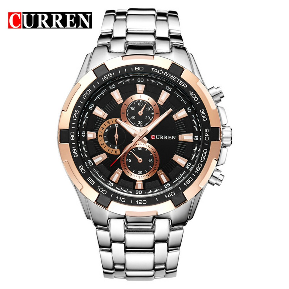 CURREN Quartz Watch Fashion Steel Men Analog Watches Business Male ...
