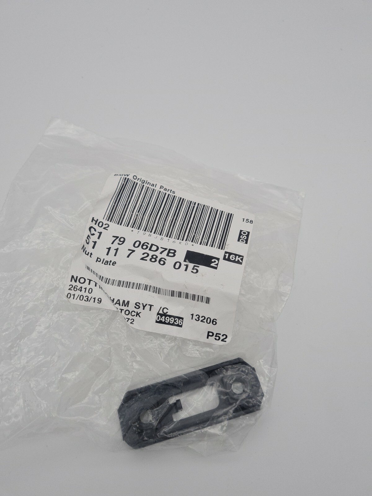 BMW Genuine Nut Plate Outer 51117286015 for sale online | eBay