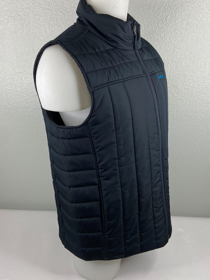 Lands End Men Medium Black Puffer Vest Outfitters United Bank Logo | eBay