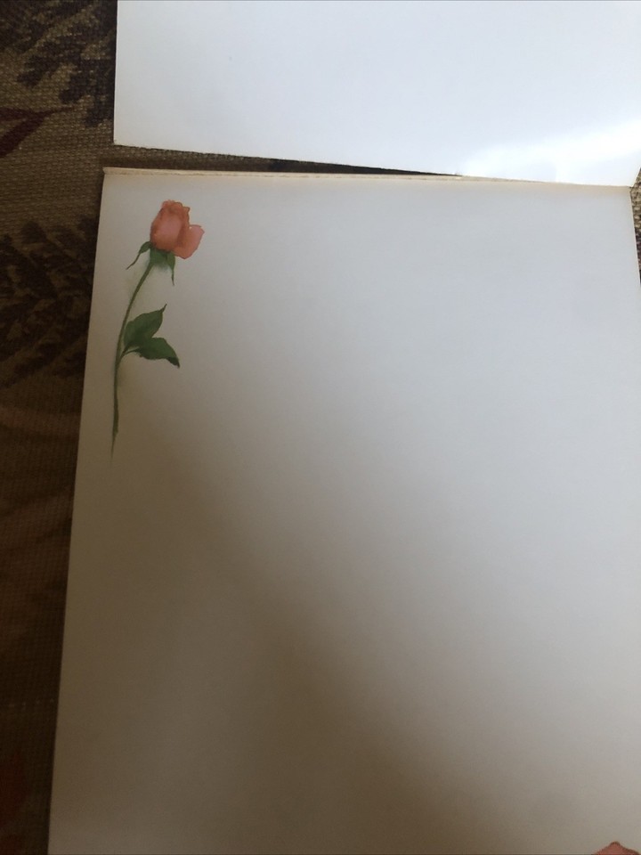 Vintage Stuart Hall Stationery Fine Writing Paper Pad ROSES with 45 of ...