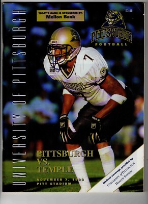 Sep 7 1998 Temple vs Pitt Panthers Program Kevan Barlow Latef Grim | eBay