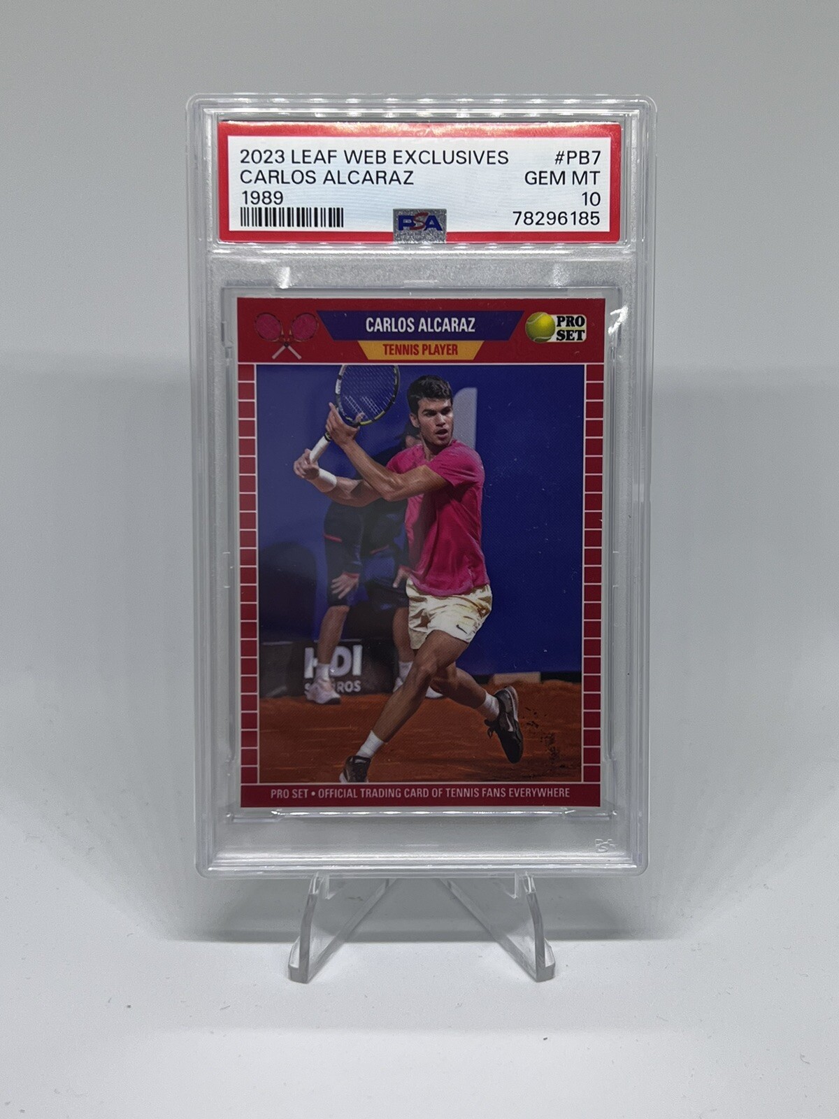 2023 Leaf Web Exclusives 1989 Pro PB7 Carlos Alcaraz /2367 PSA 10 GEM ...
