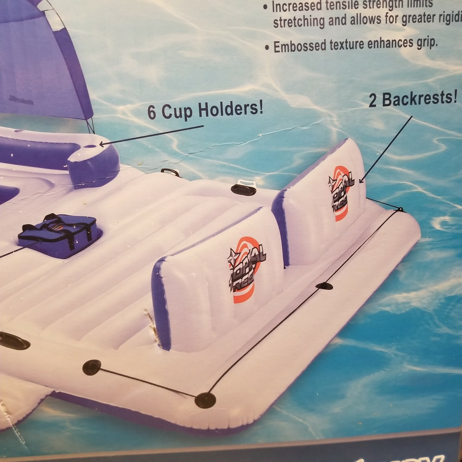 Bestway CoolerZ Tropical Breeze 6 Person Floating Island Raft Lake Pool ...