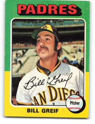 1975 Topps #168 Bill Greif VG/EX Very Good/Excellent Padres ID: 91551 ...