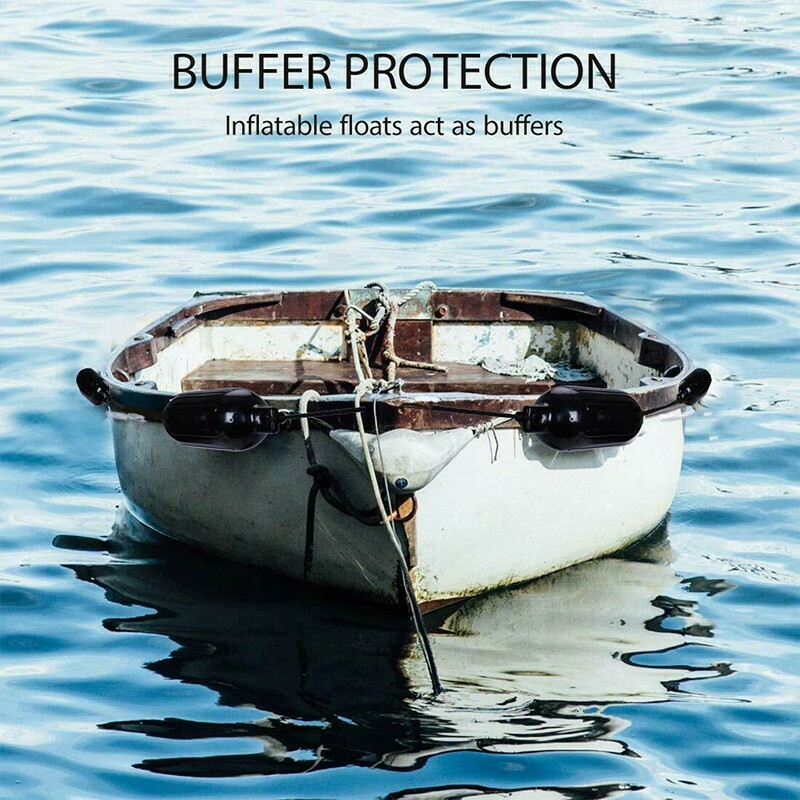 4 Pack Boat Fenders 6.5"X24'' Vinyl Ribbed Marine Bumpers Dock Shield ...