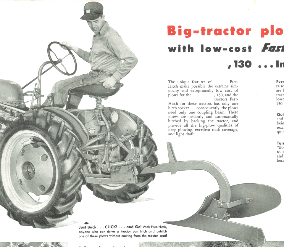 IH Farmall Fast Hitch Moldboard Plows Farmall Cub 130 Tractors Promo ...