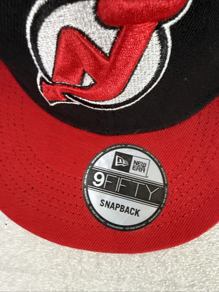 NEW JERSEY DEVILS NEW ERA 59Fifty Curved A-FRAME Snapback Hat Cap Black ...
