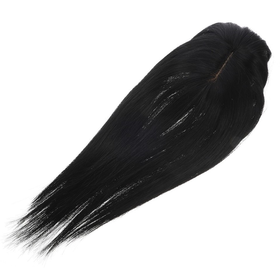 Hairpiece Clip On Synthetic Hair Topper Wiglet Black for Women 25 cm ...