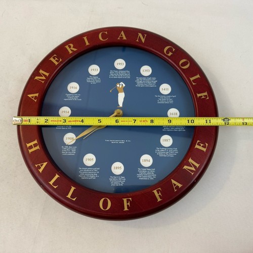 American Golf Hall Of Fame 9 Inch Cherry Wood Quartz Wall Clock Blue ...
