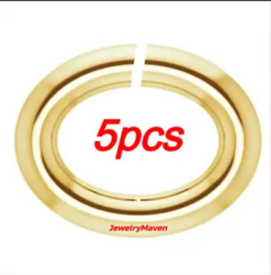 TINY (5) PACK 2.5x3.5mm OD OVAL 10k Yellow Gold 22ga gauge thin OPEN ...