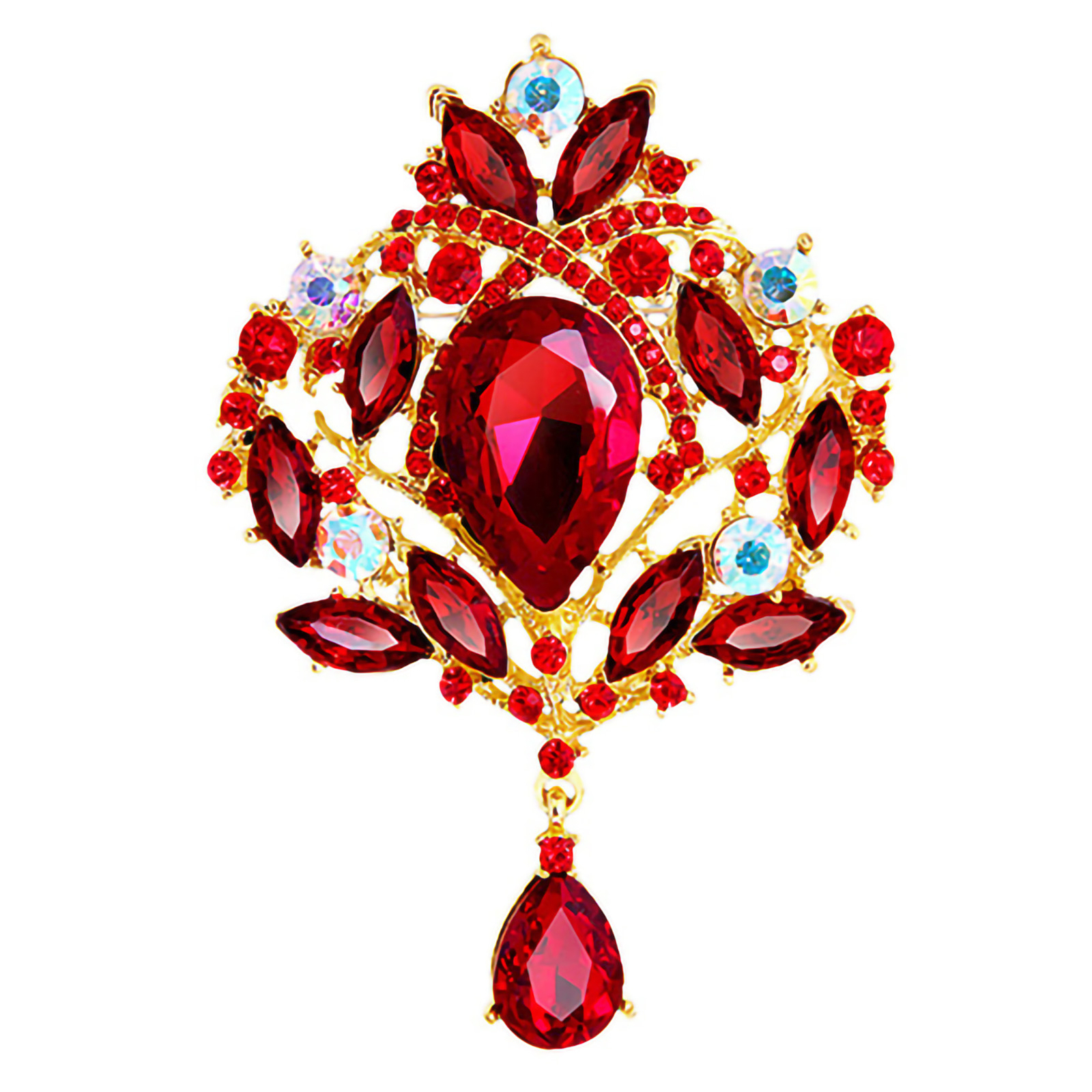 Brooch Pin Water Drop Not Easy to Fade Fashion Brooch Pin Rhinestones ...