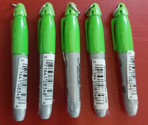 Sharpies New & Sealed! 5x Mini Sharpie Lot ~ Lime Green with Clip ...