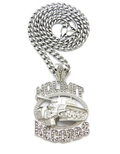 No Limit Records Pendant 6mm 24",30" Stainless Steel Chain Necklace ...