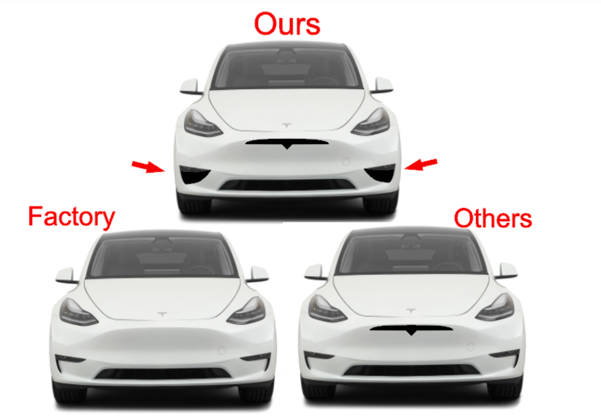 Front Bumper Grille L00K Vinyl Decal Sticker Fits All Tesla Model 3 ...