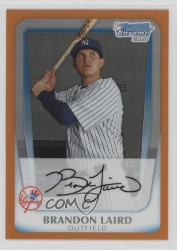 2011 Bowman Chrome Prospects Orange Refractor /25 Brandon Laird Rookie ...
