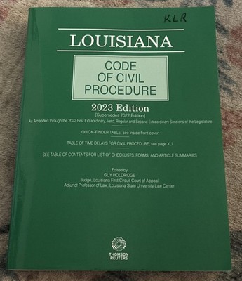 Louisiana Code of Civil Procedure 2023 Edition | eBay