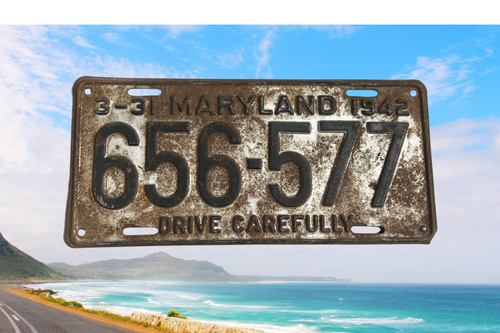 1942 Maryland License Plate 656 577 ALPCA Collection 9910 | eBay