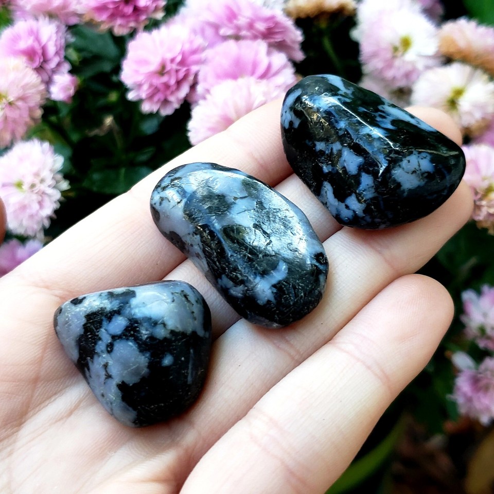 Mystic Merlinite Indigo Gabbro natural tumbled Crystal Healing ...