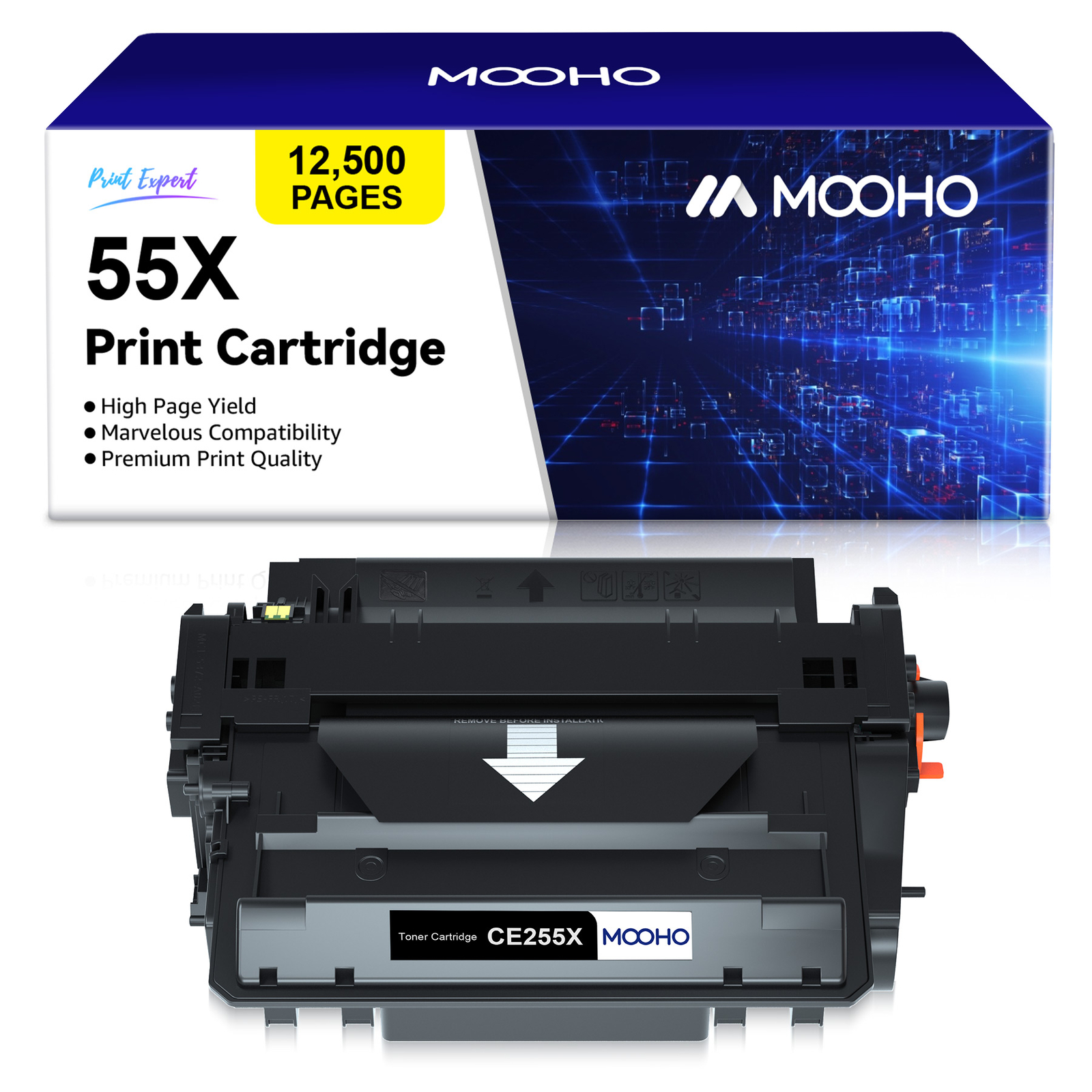 1-Pack CE255X Toner Cartridge for HP LaserJet Enterprise P3011 P3015d ...