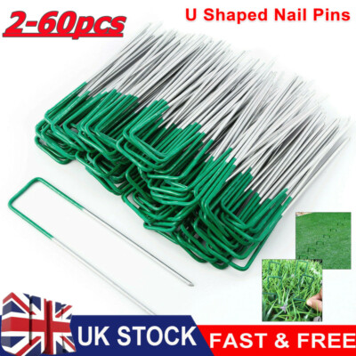 2-60x Garden Netting Tent Pegs Stakes Staple Securing Lawn U Shaped ...