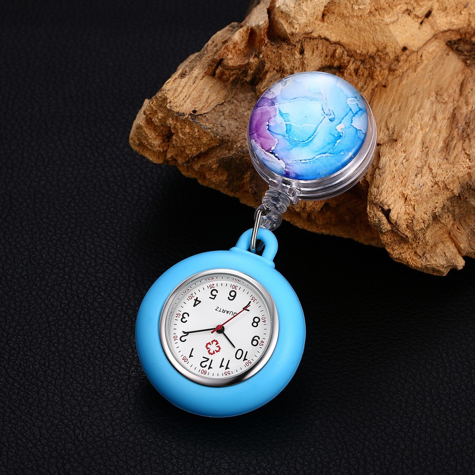 Starry Sky Nurse Doctor Fob Pocket Watch Quartz Retractable Silicone ...