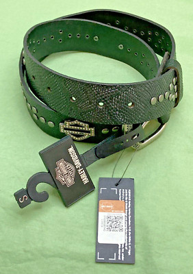 NEW HARLEY DAVIDSON HDWBT11450 Womens Studded Bling Snake Leather Belt ...