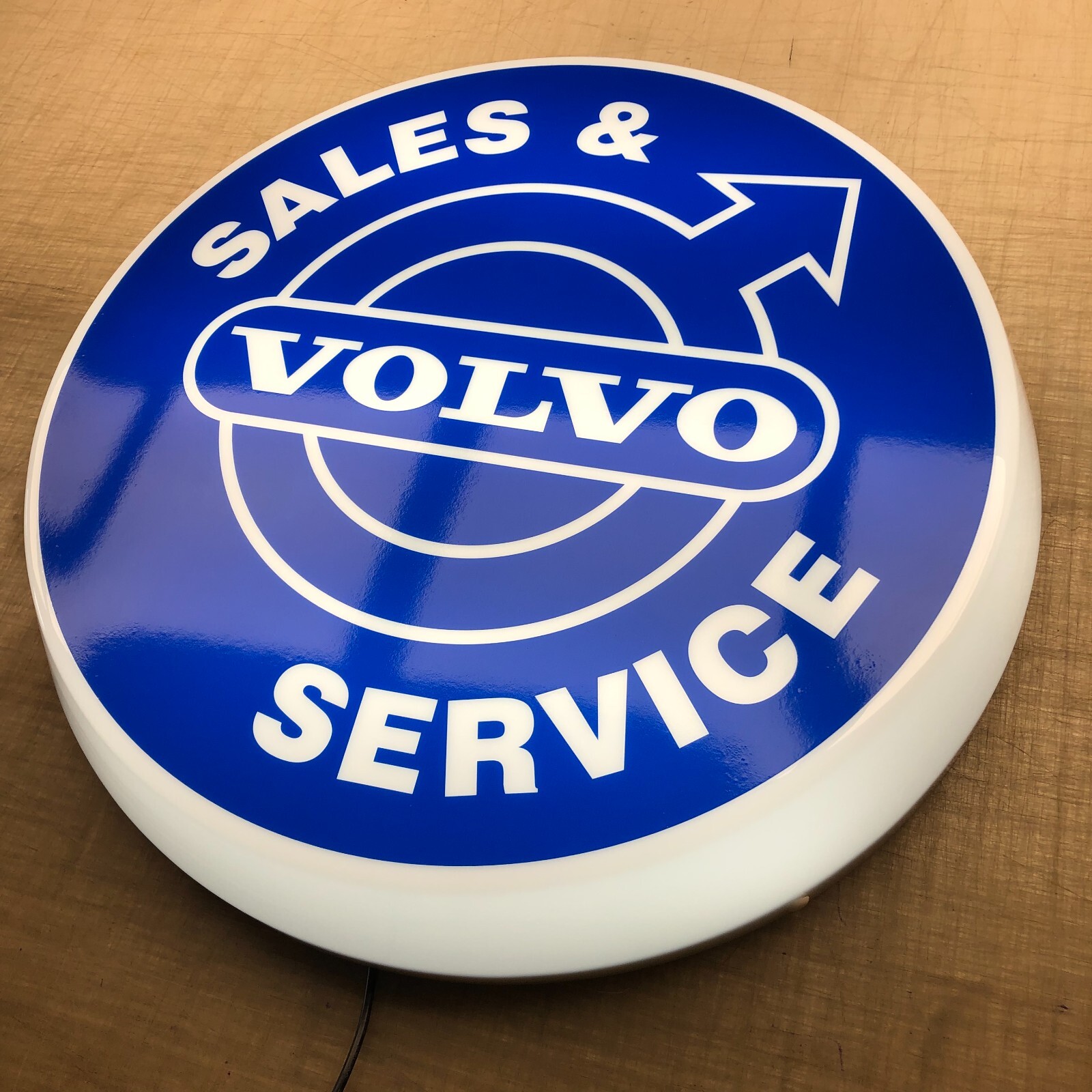 VOLVO SALES & SERVICE illuminated wall sign led light box sign man cave ...