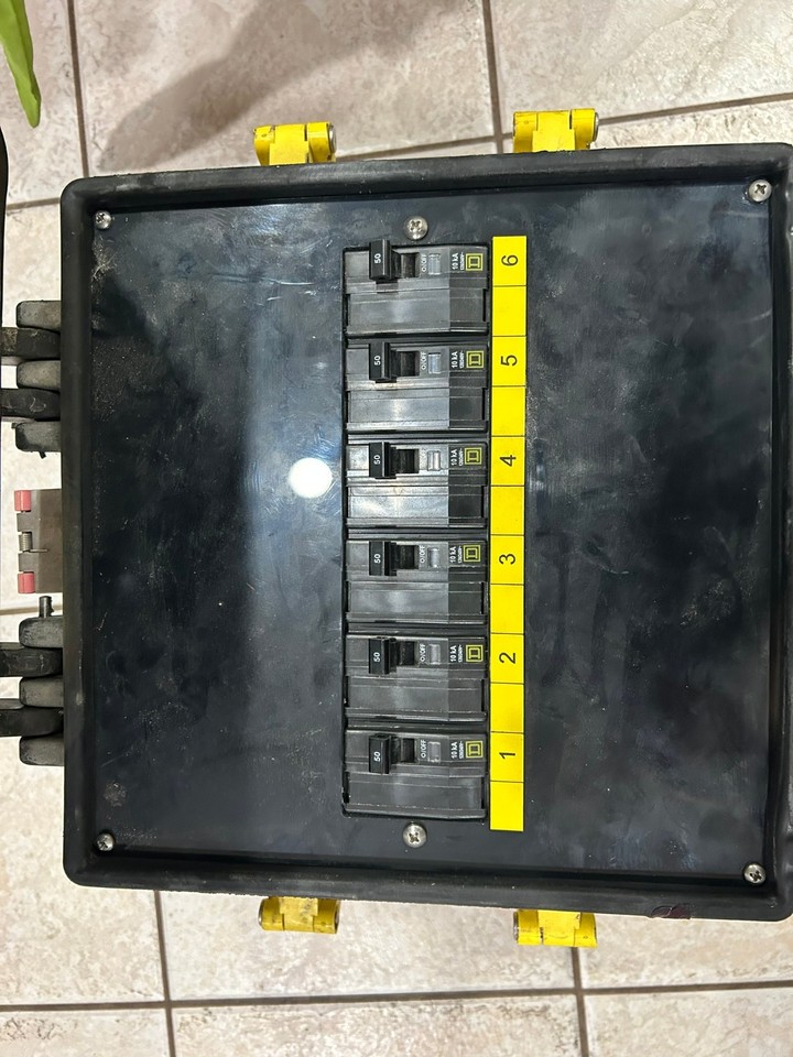 200 / 50 Amp CamLock Quad Box Cable Feeder Panel - Cam Splitter Panel ...