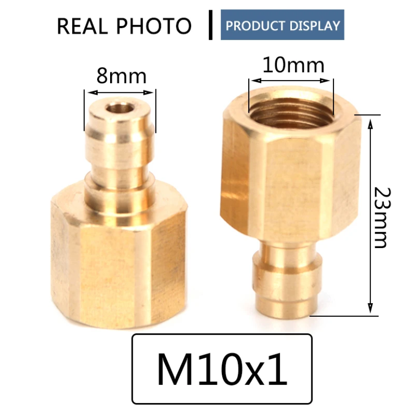 2pcs M10x1 Thread Copper Quick Coupler Connector Fittings Air Refilling ...