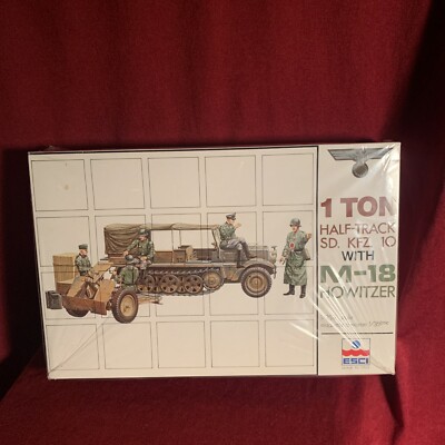 ESCI 1:35 Sd.Kfz.10 1 Ton Half-Track w/ M-18 Howitzer Model Kit 5008 ...