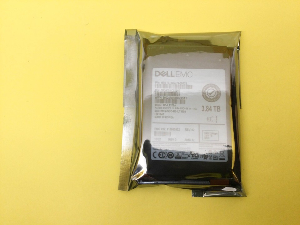 005052585 EMC 3.84TB SAS 6/12Gb/s 2.5'' Flash SSD MZ-ILT3T8A 118000632 ...