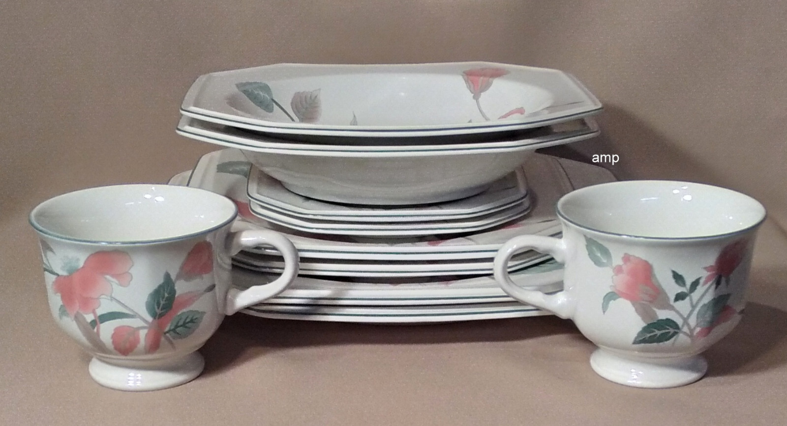 Mikasa Silk Flowers Lot of 2 - 5 Piece Place Settings (10 pcs) PERFECT ...