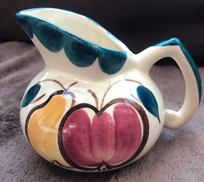 Vintage PURINTON Pottery FRUIT pattern 'Kent Jug' ~4.5" Pitcher Creamer ...