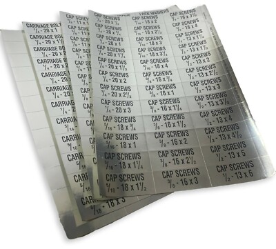 Adhesive Bin Labels Stainless Steel USS Cap Screw Nut Bolt Washer (4 ...